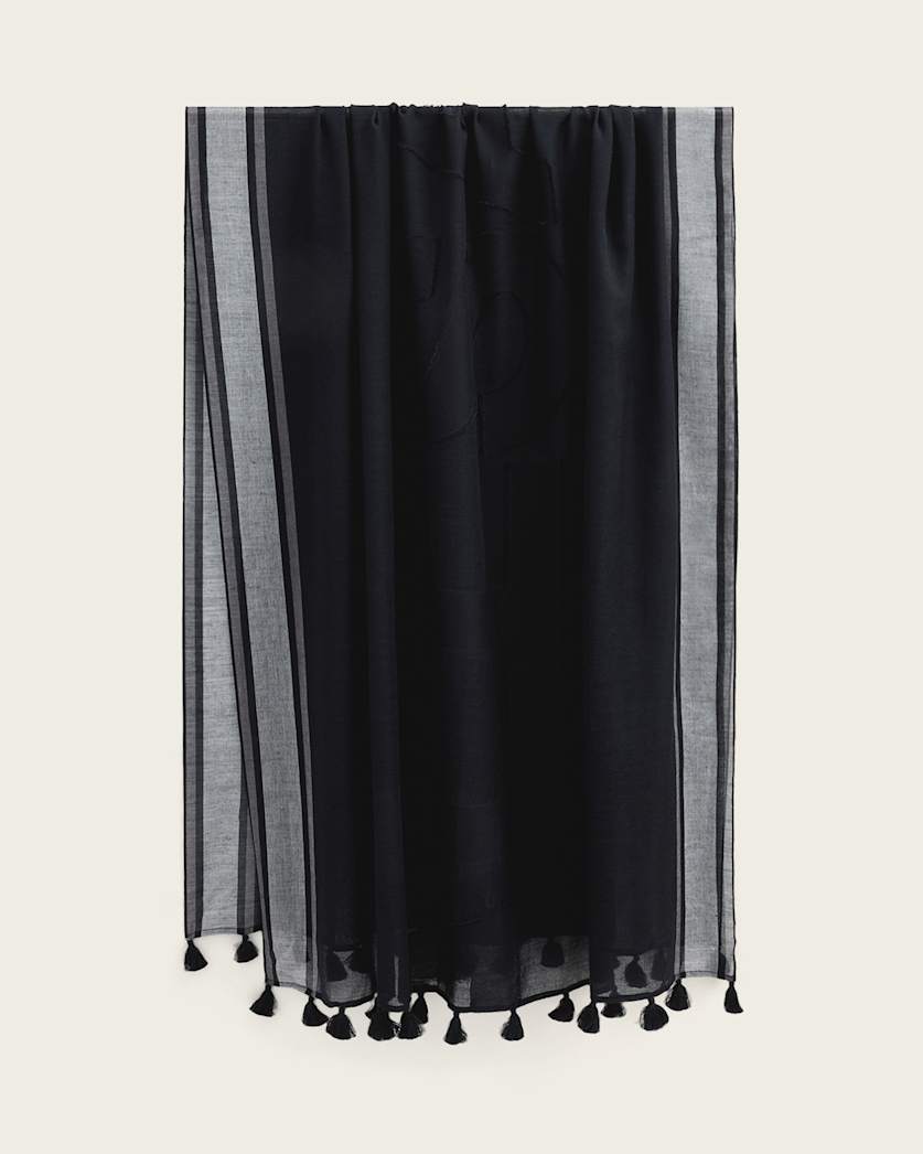 Caty Wraparound Wool Blend Pareo Black | ALLSAINTS FR